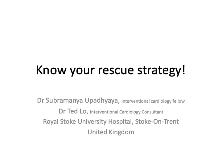 Know your rescue strategy! - ECC Congress